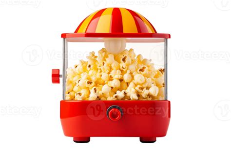 AI Generated Vintage Popcorn Machine Isolated On Transparent Background