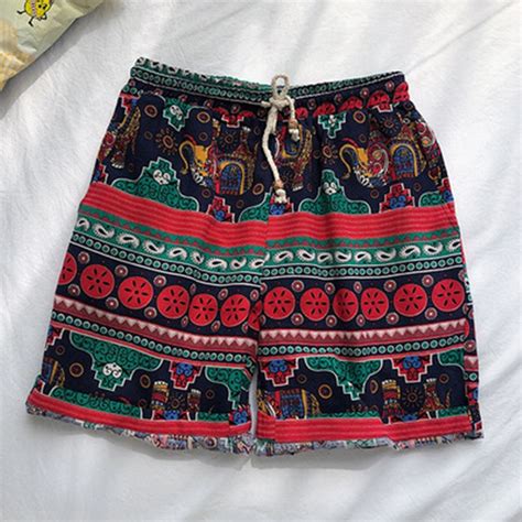 2020 망 캐주얼 반바지 남자 Drawstring 인쇄 남성 Streetwear 여름 패션 남자 반바지 코튼 린넨 비치 보헤미안 스타일 보드 반바지 Aliexpress