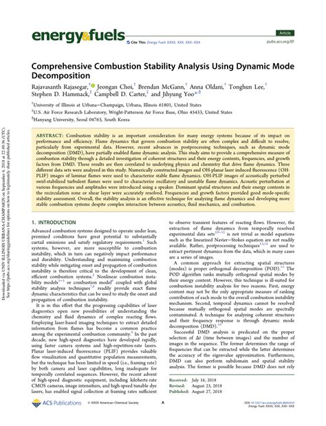 Pdf Comprehensive Combustion Stability Analysis Using Dynamic Mode Decomposition