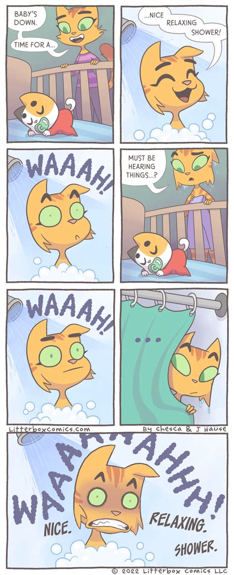 Nice Relaxing Shower Litterbox Comics