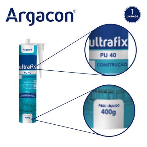 Adesivo Selante Pu 40 Branco 400g Profissional Argacon MadeiraMadeira