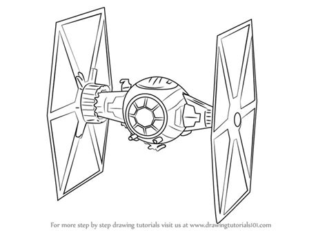 How To Draw Darth Vaders Tie Fighter