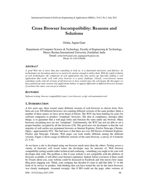 Pdf Cross Browser Incompatibility Reasons And Solutions