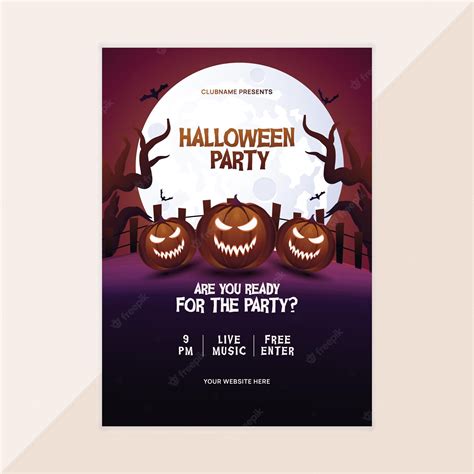 Premium Vector Halloween Party Poster Template Flyer