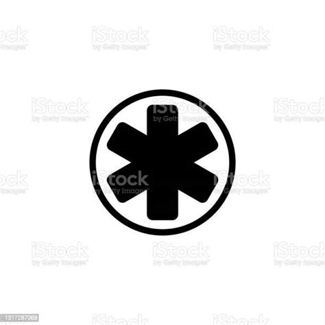 생명의 스타 의료 응급 클리닉 플랫 벡터 아이콘 그림입니다 흰색 배경에 간단한 검은 기호 웹 및 모바일 Ui 요소에 대한 삶의 스타 의료 비상 서명 디자인 템플릿 건강관리와