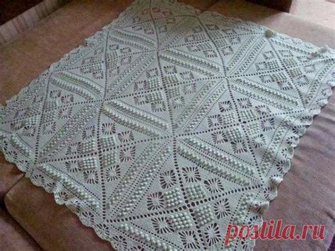 Красивый детский плед крючком объемным узором. Плед своими руками крю ...