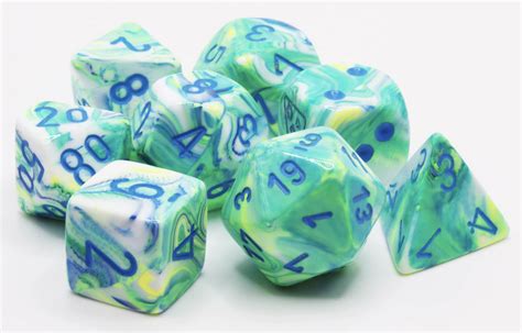 Chessex Lab Dice V Festive Garden With Blue Rpg Dice Set Dark Elf