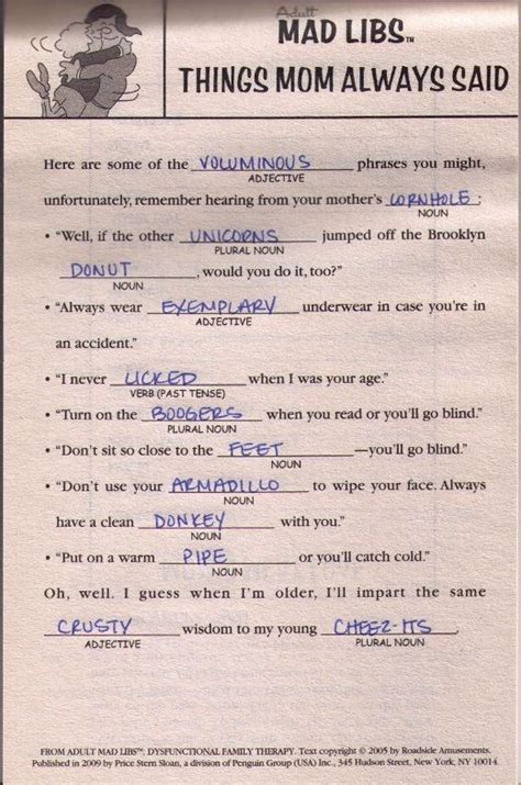 Dirty Mad Libs For Adults