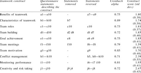 Scale Reliability Testing Results To Verify Internal Consistency
