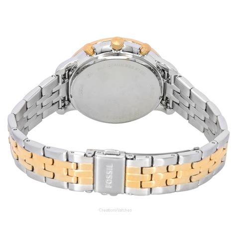 Fossil Neutra Chronograph Two Tone Stainless Steel White Mother Of
