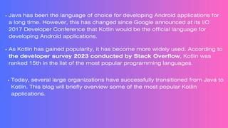 Why You Should Use Kotlin For Android Development PPT