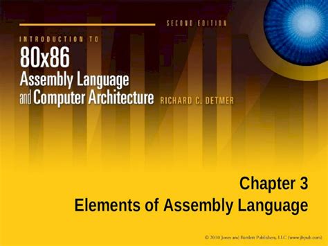Ppt Chapter 3 Elements Of Assembly Language 31 Assembly Language