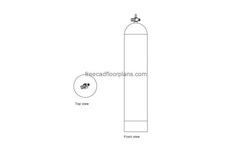 Nitrogen Cylinder Free Cad Drawings