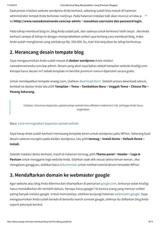Cara membuat blog menghasilkan uang [panduan blogger] | PDF