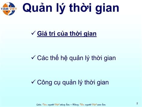 Ky Nang Quan Ly Thoi Gian Thao Media 99 PPT