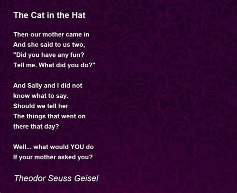 The Cat In The Hat The Cat In The Hat Poem By Theodor
