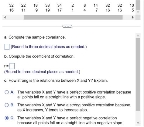 Solved A Compute The Sample Covariance Round To Three Chegg Com