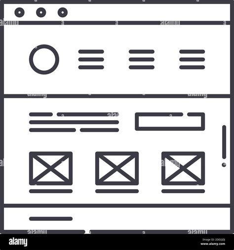 Website Page Icon Linear Isolated Illustration Thin Line Vector Web Design Sign Outline