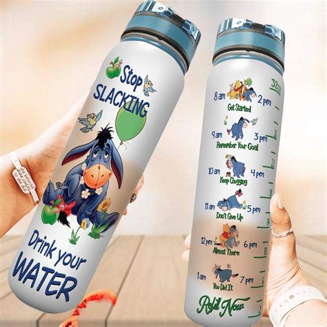 Eeyore Drinking Water Tracker Bottle Winnie The Pooh Bottle Cartoon Characters 32oz Water