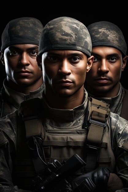 Premium Ai Image Group Of Soldiers Standing Next To Each Other In