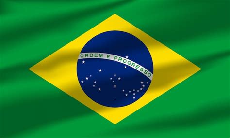 Premium Vector Vector Brazil Flag Waving Realistic Flowing Flags