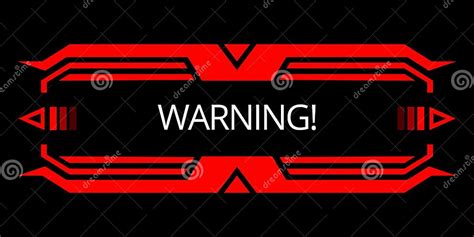 Hud Danger Alert Attention Vector Red Interface Sign Warning Or Caution Ui Tech Or Digital