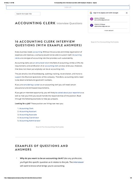 16 Accounting Clerk Interview Questions Pdf Debits And Credits Balance Sheet