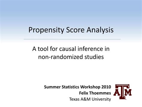 Ppt Propensity Score Analysis A Tool For Causal Inference In Non