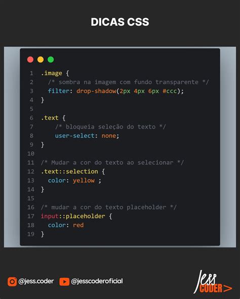 dicas css jéssica medeiros poçarli