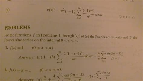 Solved N Sin Nx X T N N PROBLEMS For The Chegg