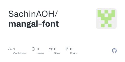 Github Sachinaoh Mangal Font