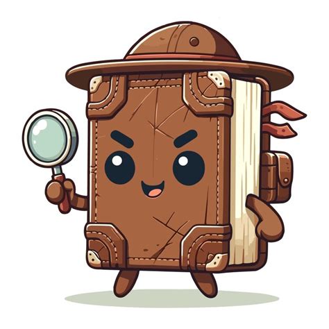 Premium Vector Adventurous Book Character With Magnifying Glass