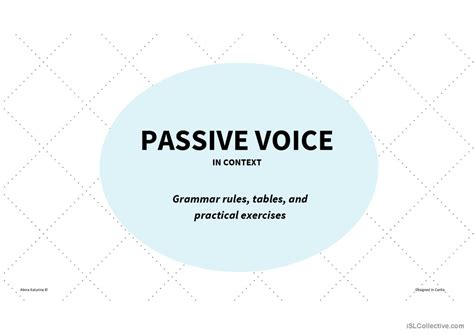 Passive Voice Grammar In Context G English Esl Powerpoints