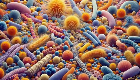 Colorful Microorganisms In Abstract Environment Stock Illustration