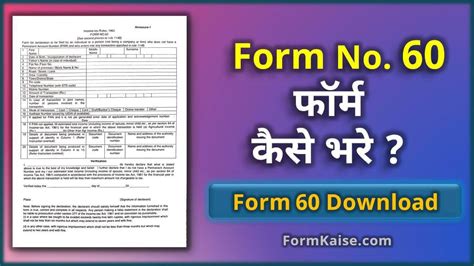 फॉर्म 60 कैसे भरे है Form 60 Pdf Download Formkaise