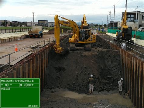 西部緑道地下貯留施設設置工事｜土木工事は、石川県金沢市で実績のある酒井工業株式会社にお任せ下さい。