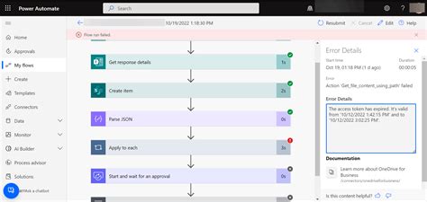 Powerautomate Error In The Workflow Getfilecontentusingpath