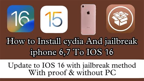 Jailbreak Ios 14 To Ios 16 Install Ios 16 On Iphone 67 With Jailbreak Cydiaandchrckra1n Youtube