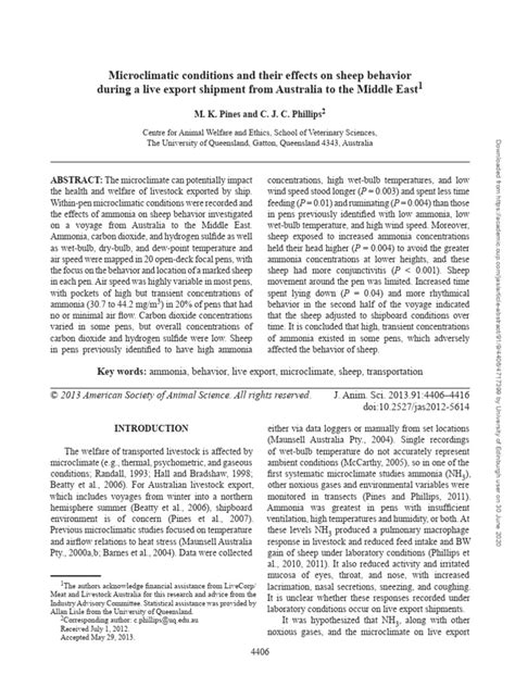 Article Microclimatic Conditions And Their Effects On Sheep Behavior