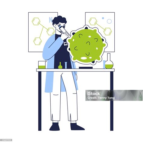생명 공학 실험실 과학자 의료 실험실 작업자 화학 실험실 연구 및 개발 평면 벡터 그림 화학 과학 실험 장면 건강관리와 의술에