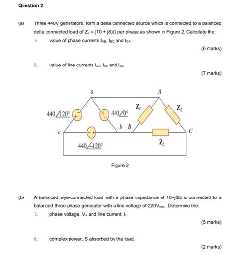 solved question 2 a three 440v generators form a delta
