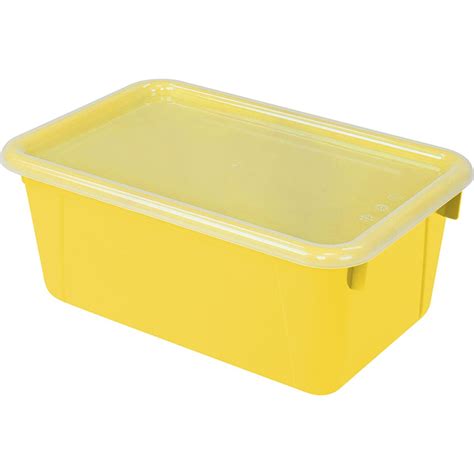 Small Cubby Bin With Cover Classroom Yellow Stx62410u06c Storex