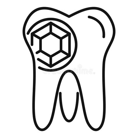 Nano Technology Tooth Icon Showing Dental Filling Treatment Stock