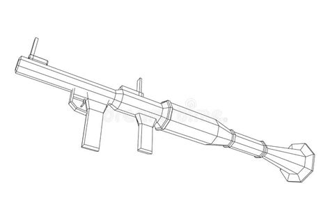 Anti Tank Rocket Propelled Grenade Launcher Rpg 7 Stock Vector
