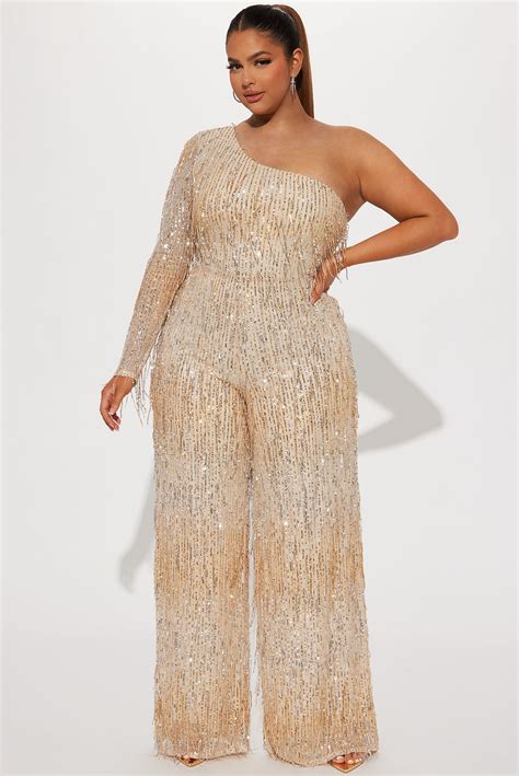 Plus Size Sequin Jumpsuits For Women Fashion Nova
