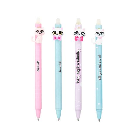 Caneta Esferográfica em Gel Apagavel 0 7mm Divertida Cat BRW Esfera