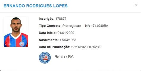 Bahia prorroga contrato do zagueiro Ernando até o fim do Campeonato Brasileiro bahia ge