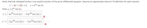 Solved Verify That The Indicated Function Is An Explicit Chegg