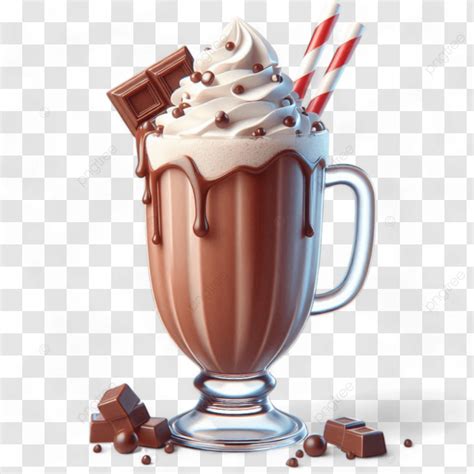 휘핑 크림과 소용돌이 시럽으로 장식된 풍부한 초콜릿 밀크셰이크 클립 아트 휘핑 크림으로 장식된 풍부한 초콜릿 밀크쉐이크와 그 위에 소용돌이 모양의 초콜릿 시럽이 있는 클립
