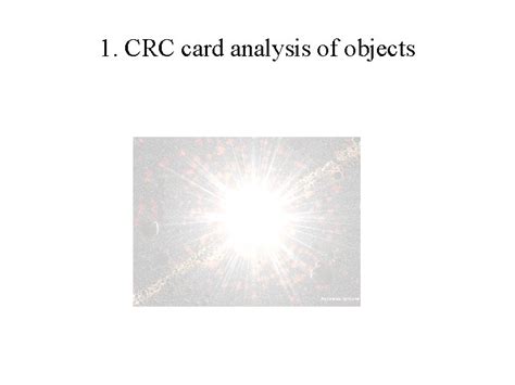 CRC Card Analysis Of Objects UML Class Diagram